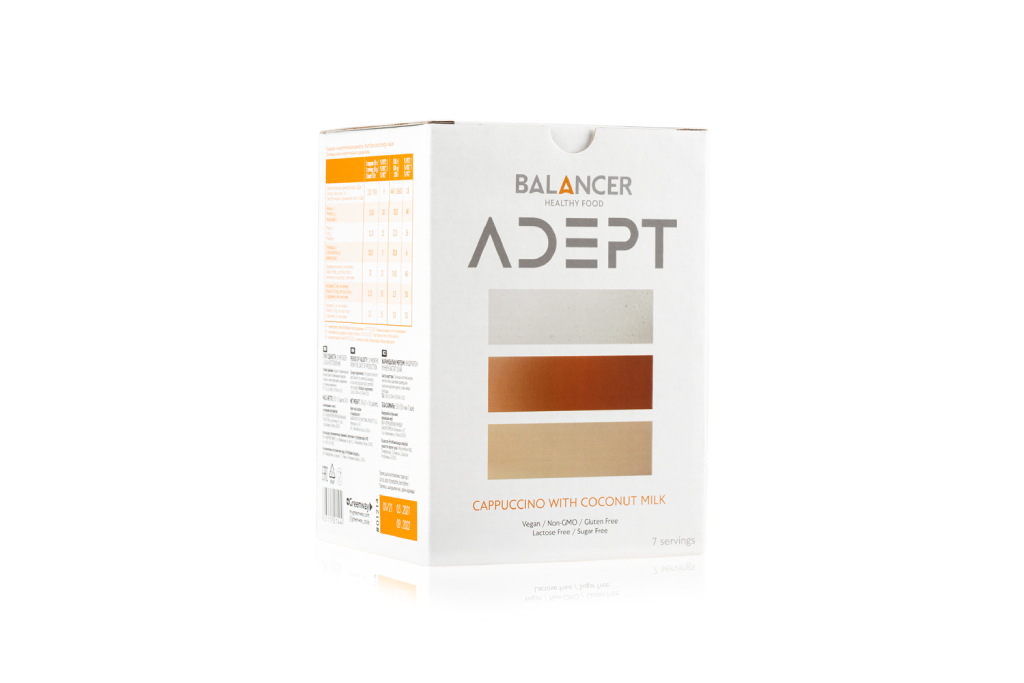 BALANCER ADEPT food supplement with “Cappuccino” flavor, 7 servings ...